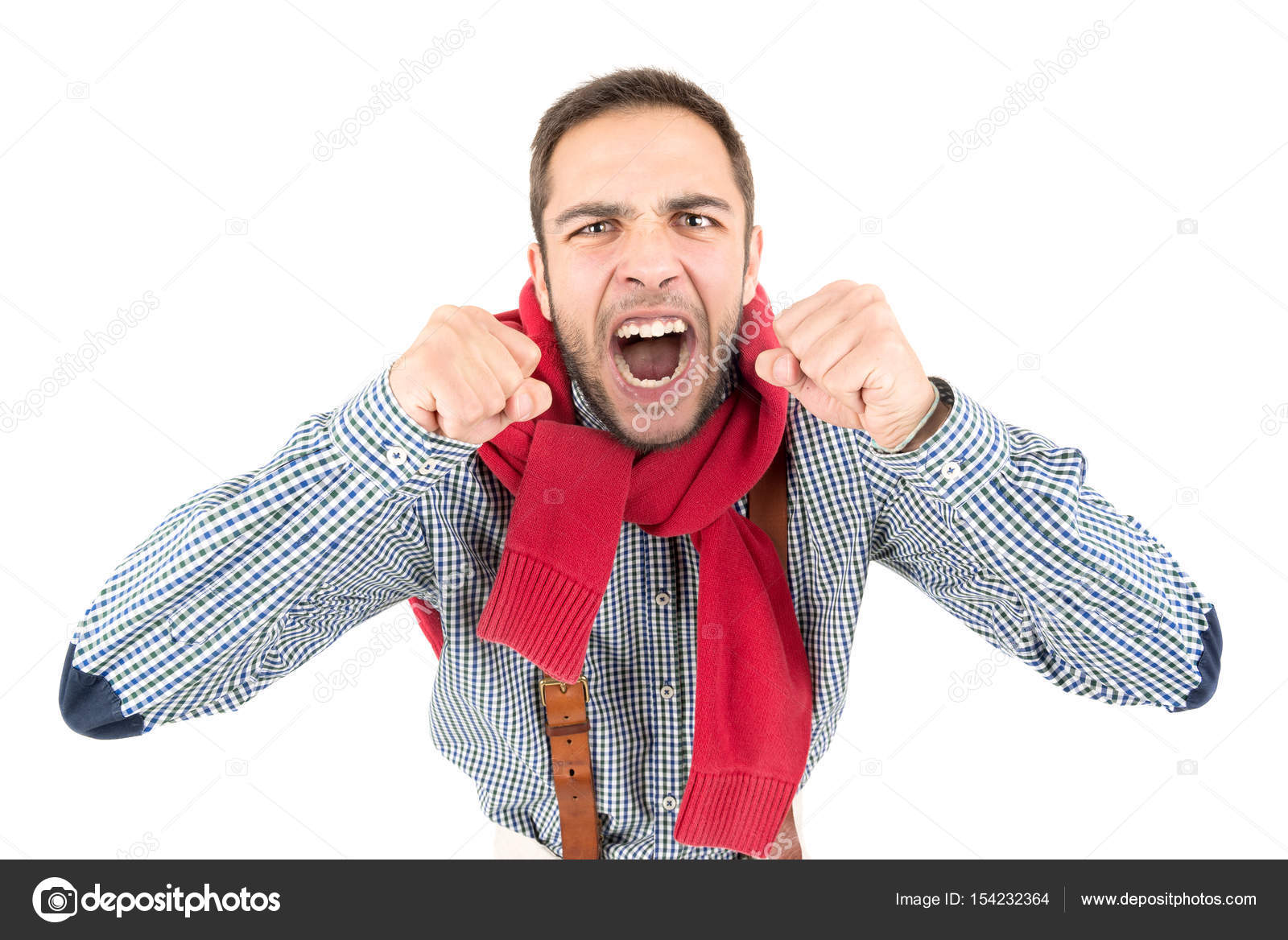 Angry nerd shouting Stock Photo by ©luislouro 154232364