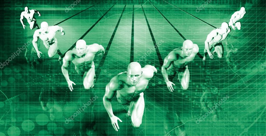 Businessmen Teamwork Running Together — Stock Photo © kentoh #127116846