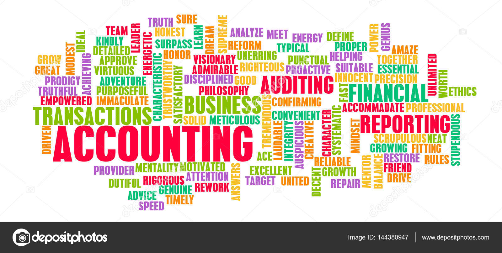 Concepto de Nube de Palabra Contable — Foto de stock #144380947 © kentoh