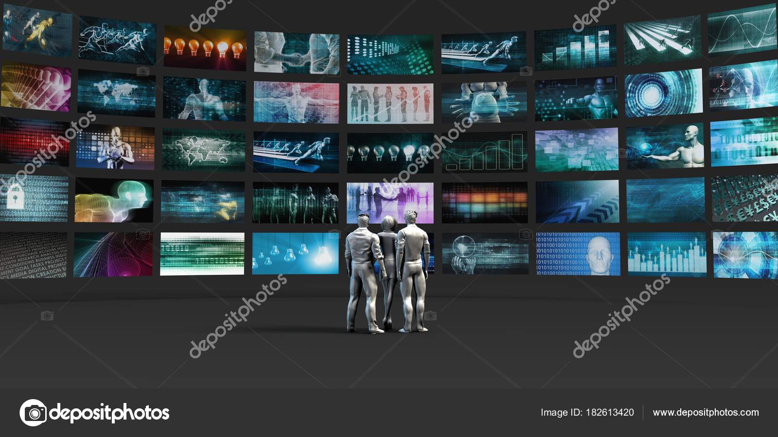 People Looking into Video Wall Stock Photo by ©kentoh 182613420