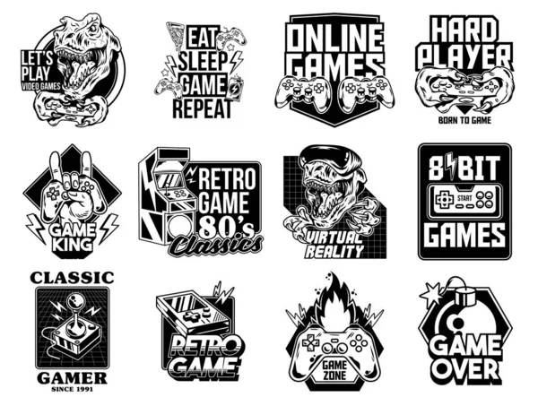 Set collection of retro vintage video game geek culture Stock Vector by ...
