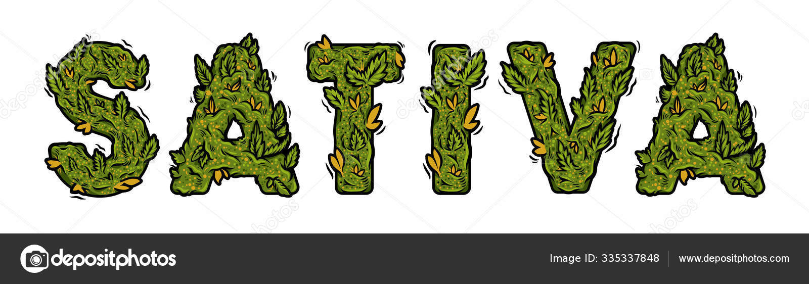 Lettering design weed inscription "SATIVA" Stock Vector Image by ...