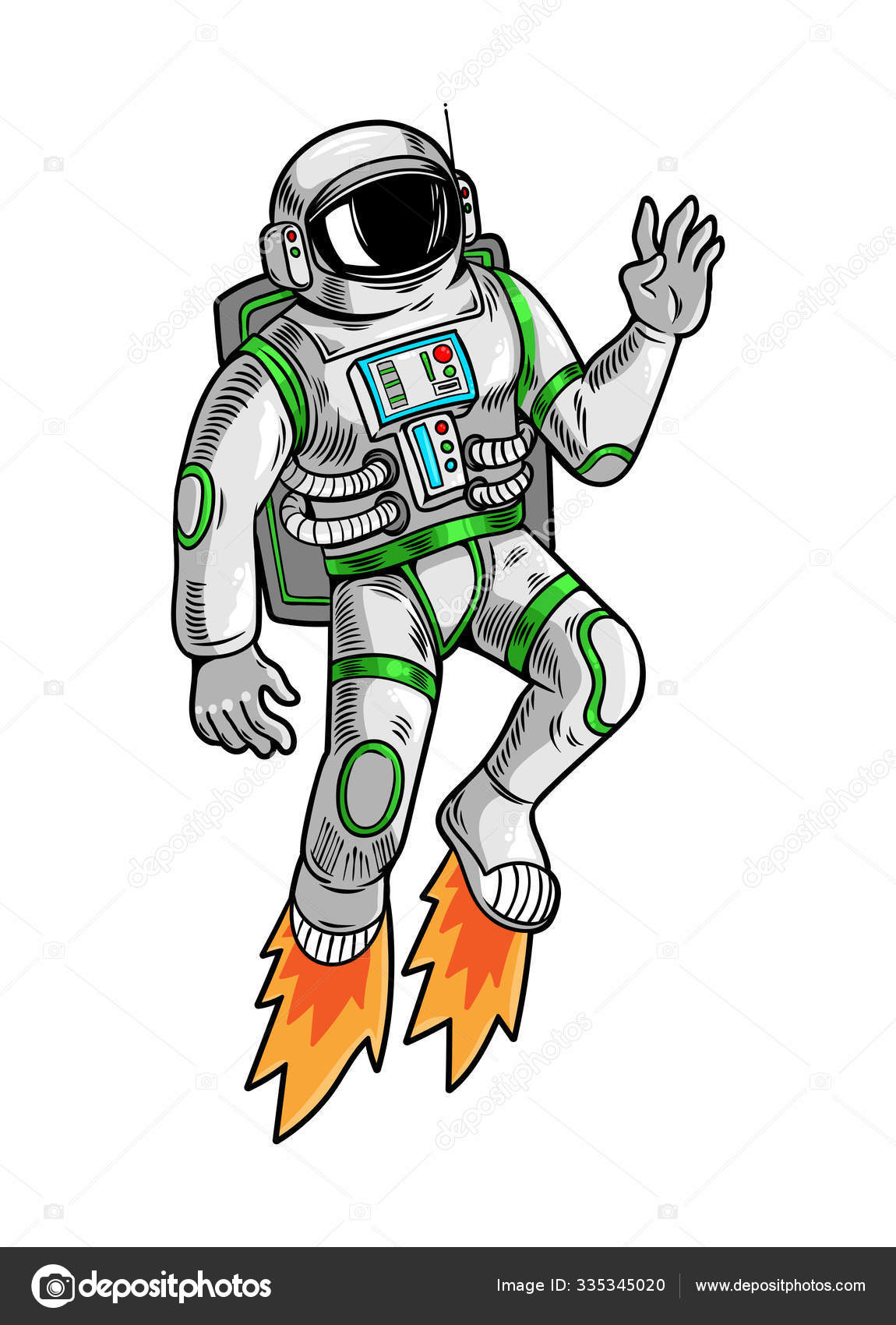 Astronaut spaceman which flying up Stock Vector by ©Dovbush94 335345020