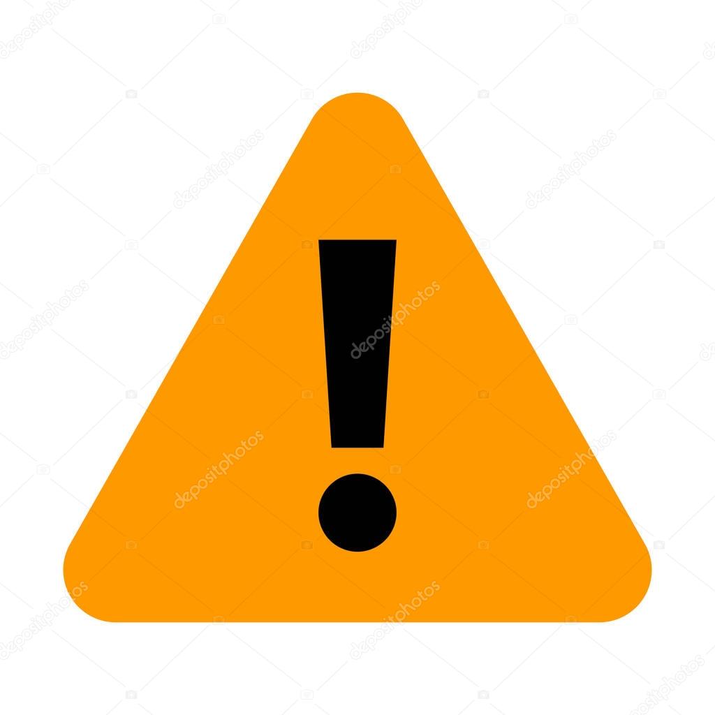 Orange triangle exclamation mark icon warning sign attention but ... Orange triangle exclamation mark icon warning sign attention but ...