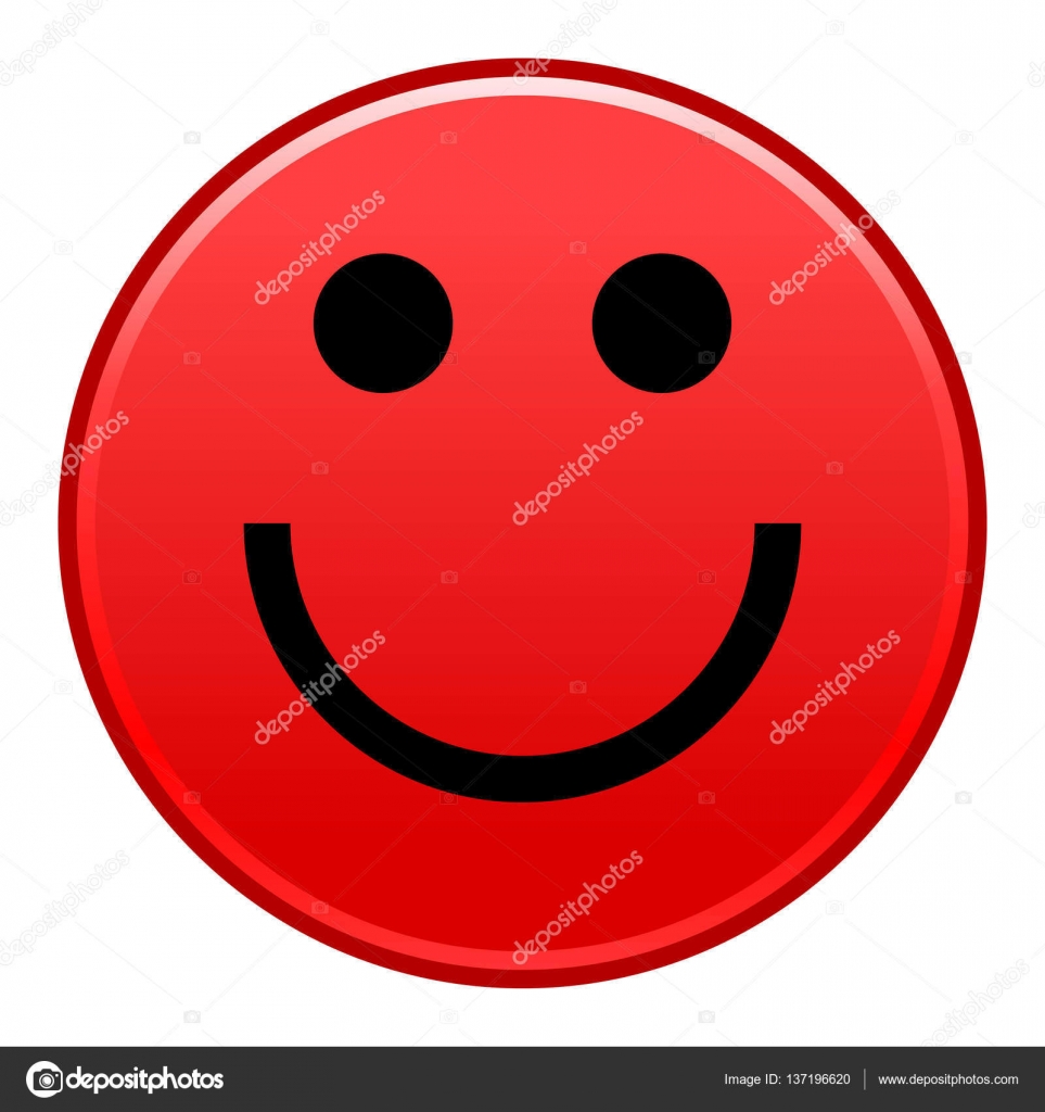 Rouge sourire visage joyeux sourire heureux émoticône Vecteur par ...