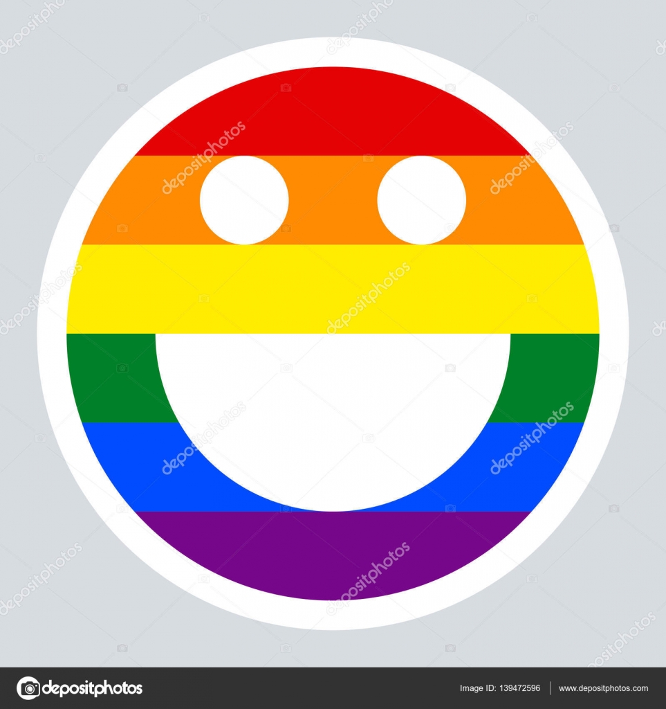 Lgbt Rainbow Flag Smiling Face Smiley Icon — Stock Vector © Ifeelgood