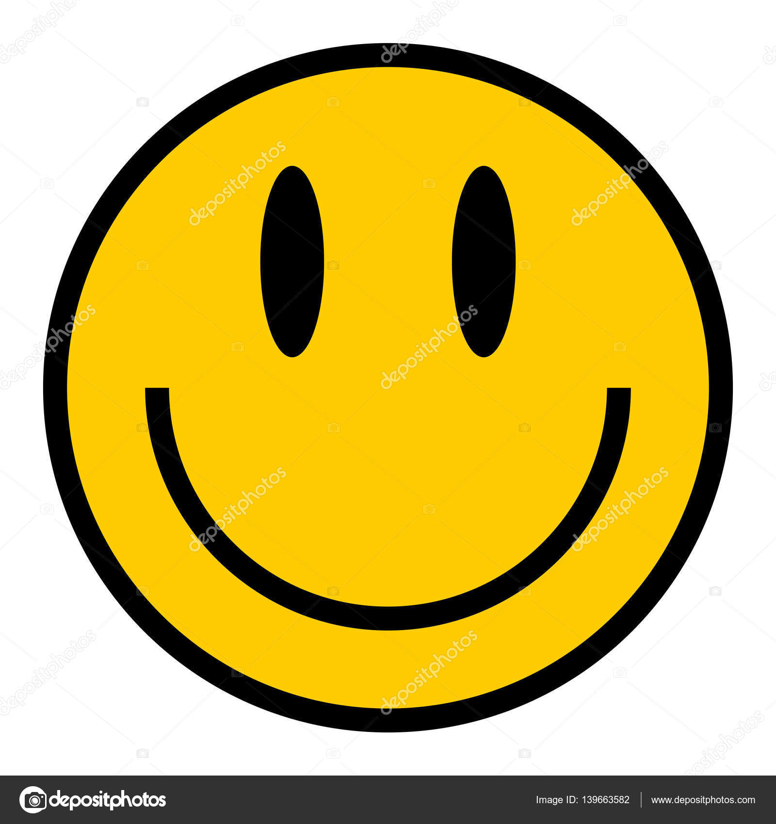 Icono sonriente Cara sonriente Estilo plano Ilustración de stock de ©ifeelgood #139663582