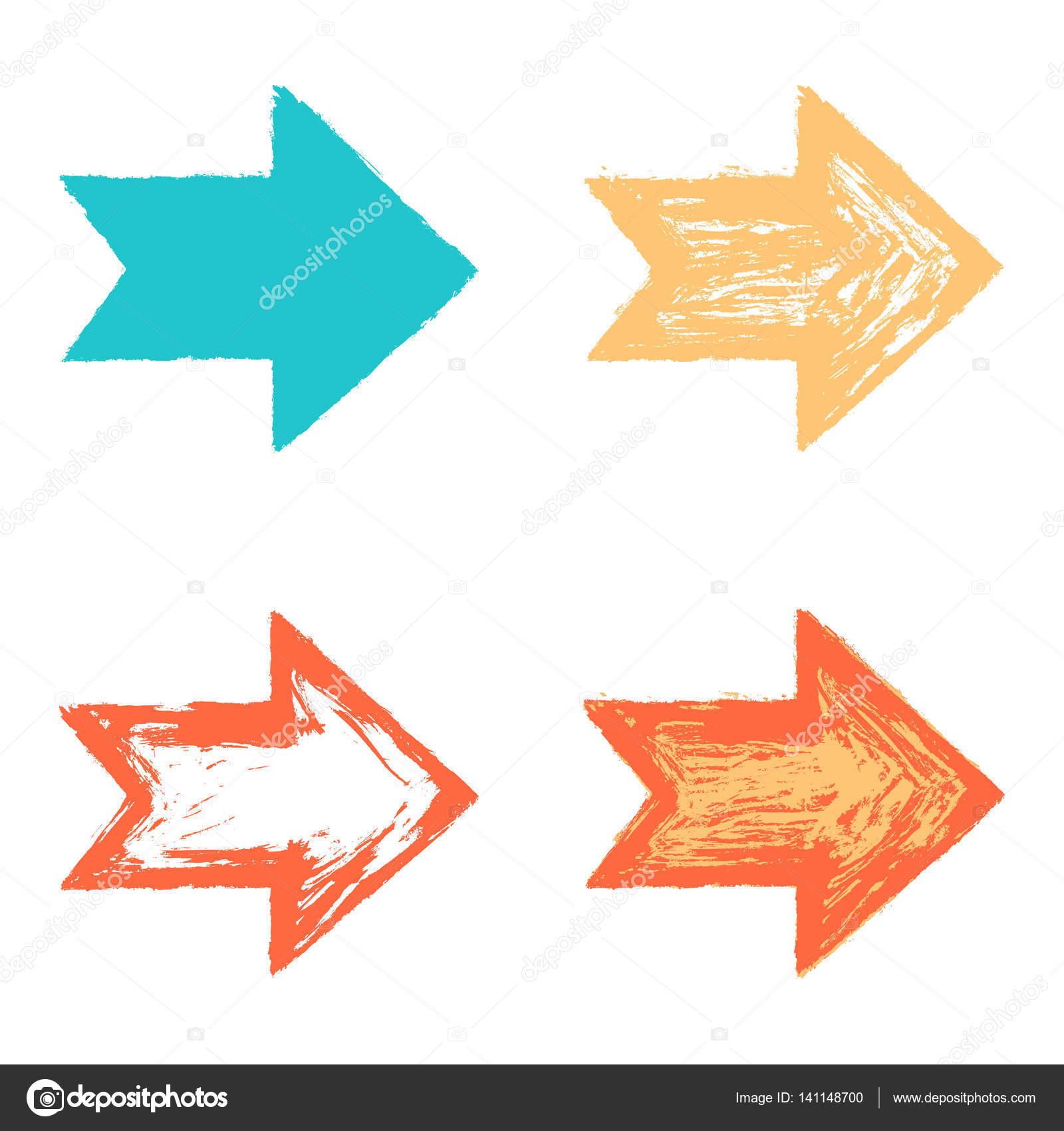 Set color arrow sign texture paint — Stock Vector © ifeelgood #141148700
