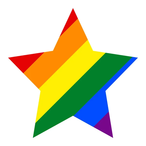 Rainbow Pride Flag LGBT Movement in Star Shape — Stock Vector ...