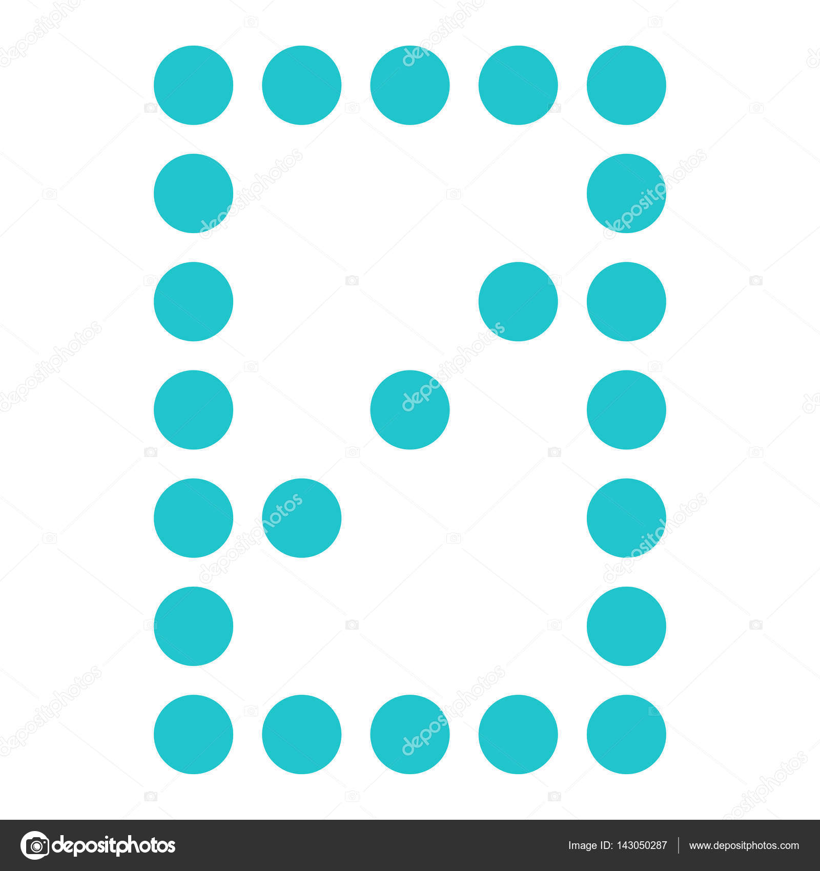 Digital number 0 zero display board round dot — Stock Vector ...