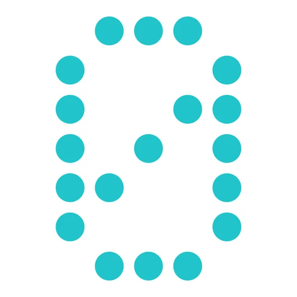 Digital number 0 zero display board round dot — Stock Vector ...