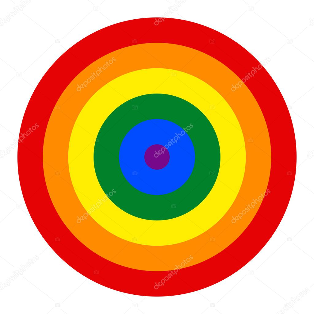 Rainbow Pride Flag Lgbt Movement In Circle Shape — Stock Vector