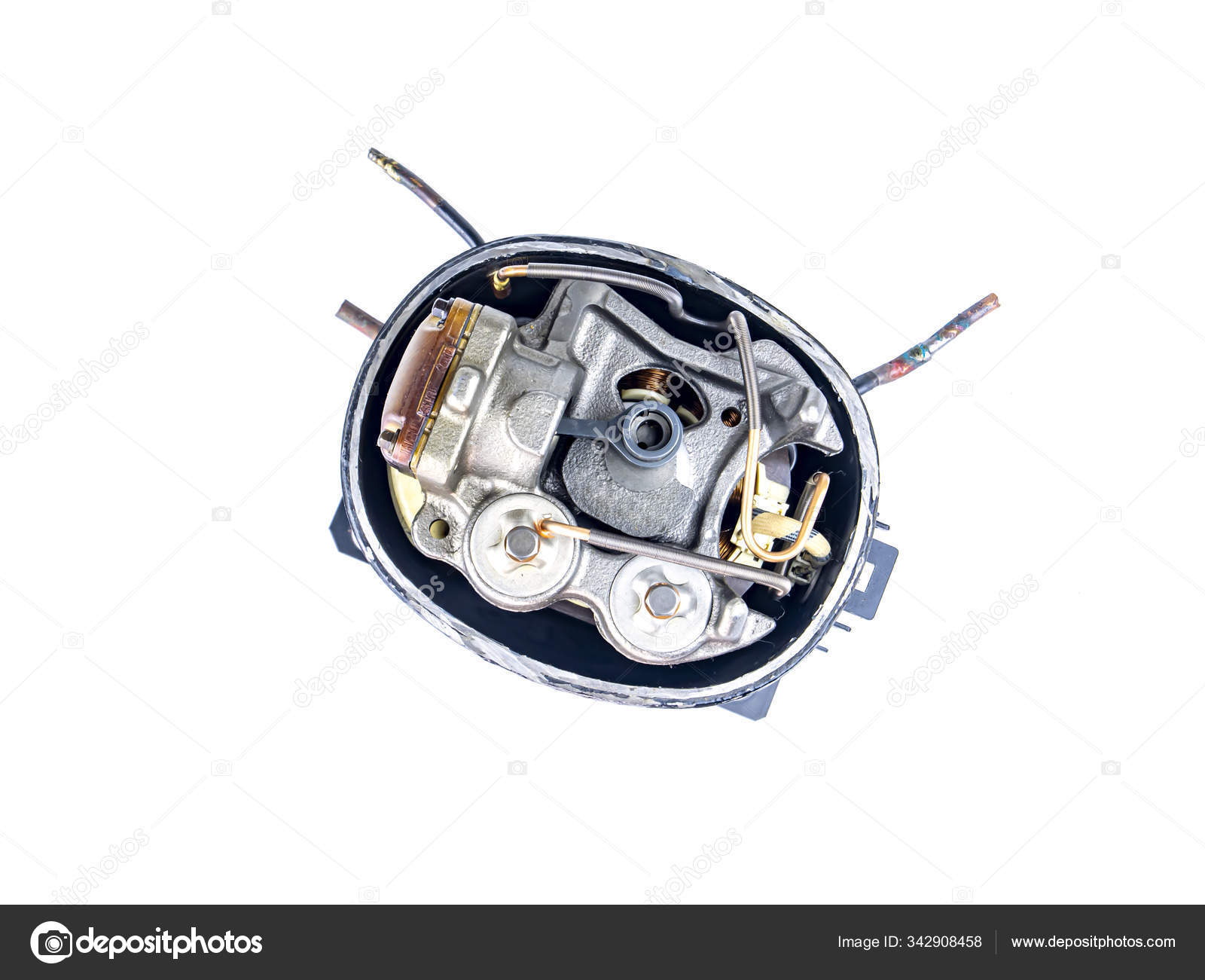 Compressor for repairing refrigerators on a white background. Stock ...