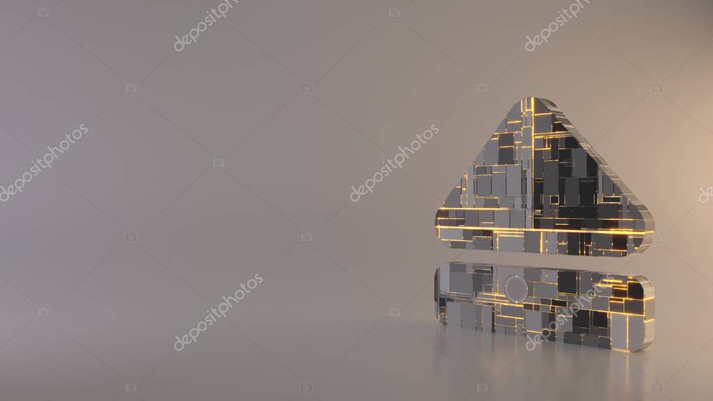 luz de fondo 3d símbolo de representación del icono de expulsión 2023