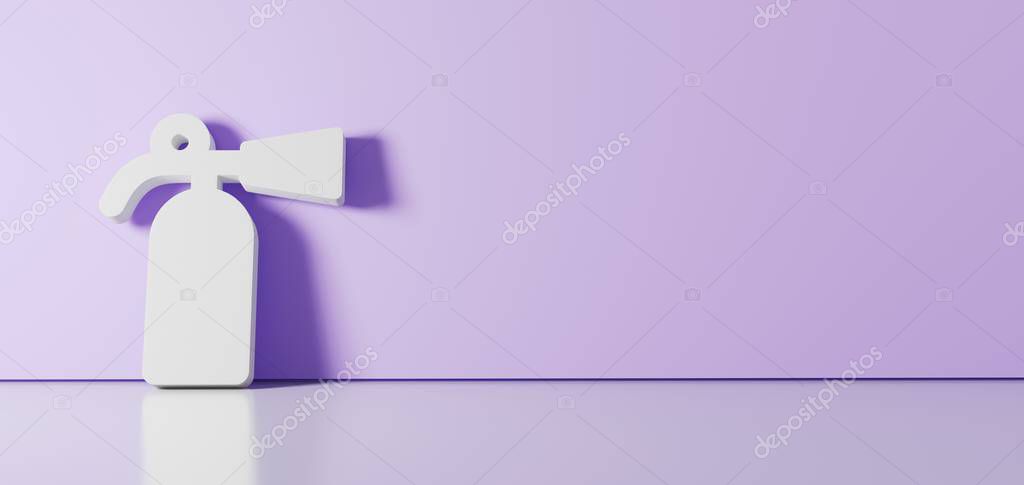 Representación 3D del símbolo blanco del icono del extintor de ...