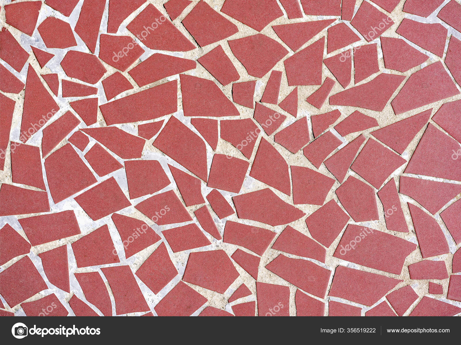 Broken Tile Mosaic Seamless Pattern Red Wall Floor Tiles — Stock Photo ...