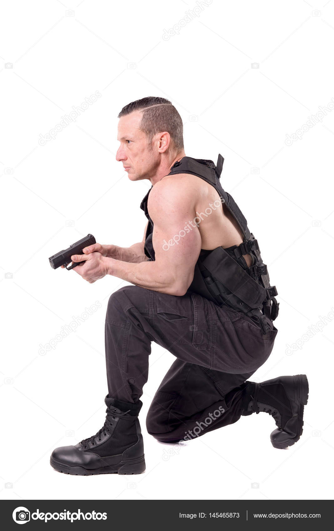 Tactical law enforcer posing — Stock Photo © verkoka #145465873