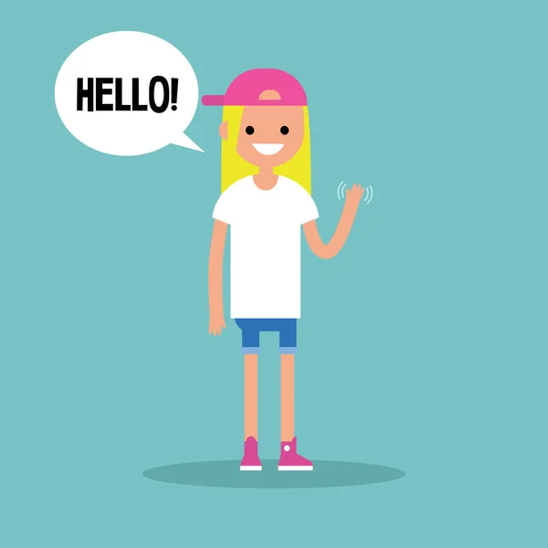 Saying hello Vector Art Stock Images | Depositphotos