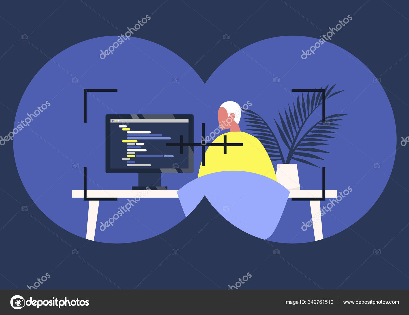 Headhunting Concept Binoculars View Employee Search Espionage Stock Vector By ©nadiabormotova