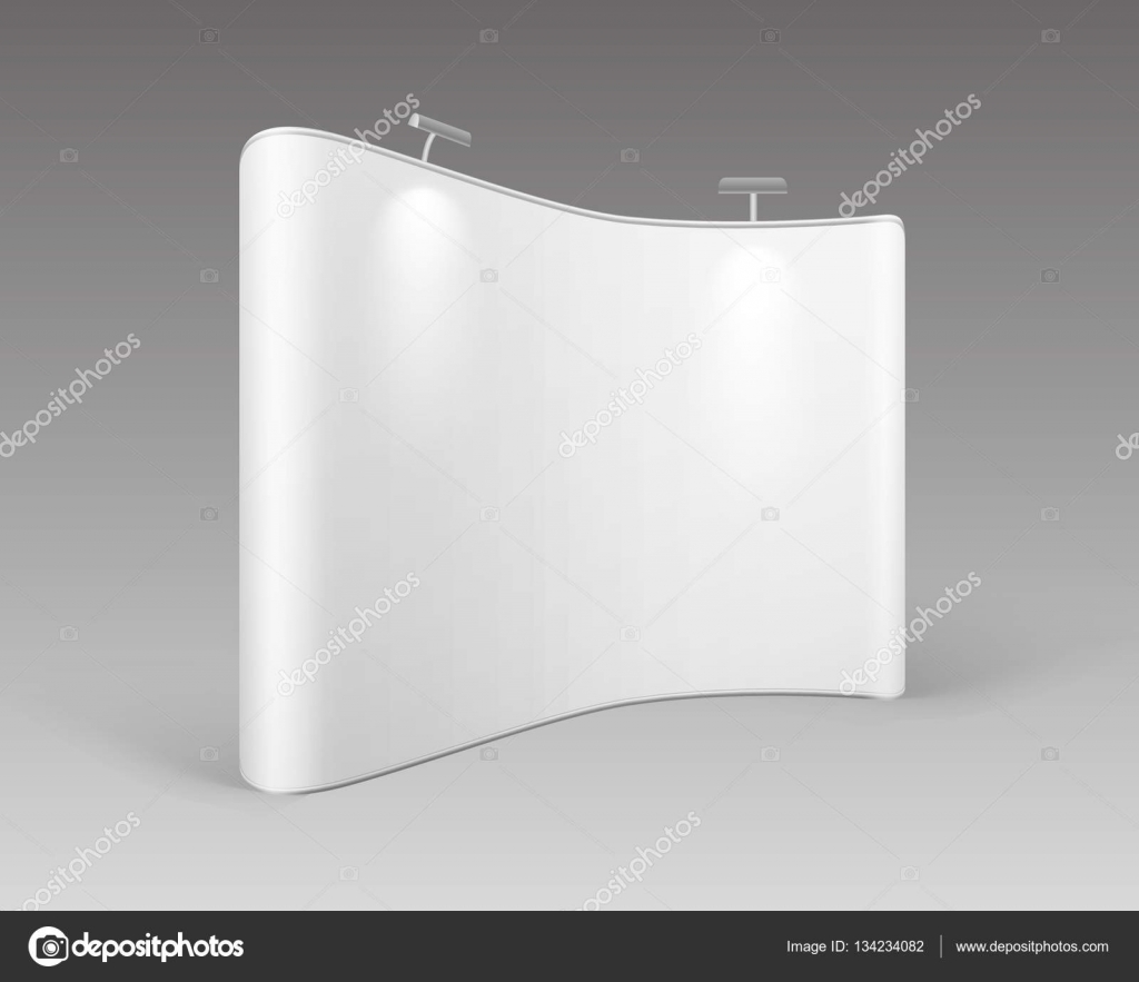 White Trade Exhibition Pop Up Stands for Presentation with Backlights ...