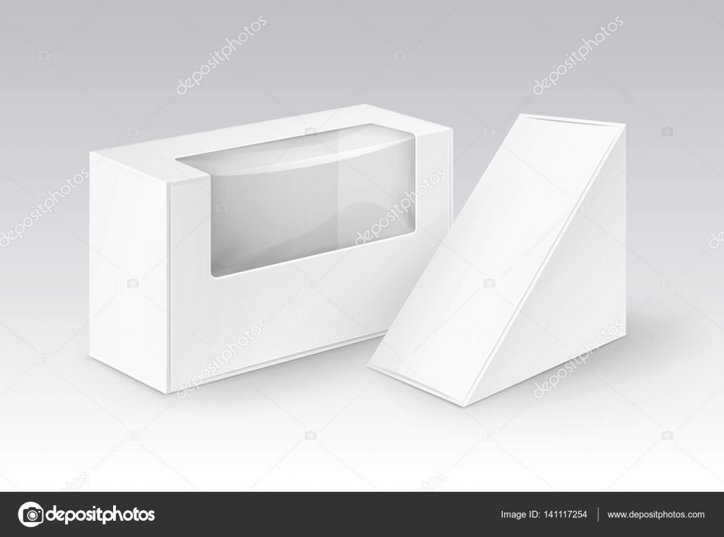 Vector Set of White Blank Cardboard Rectangle Triangle Take Away Boxes ...
