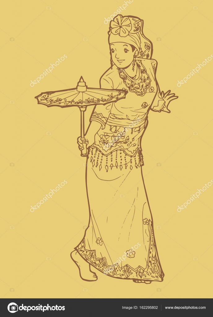 Vector: payung bali | Traditional Indonesian Dance, Tari Payung West ...