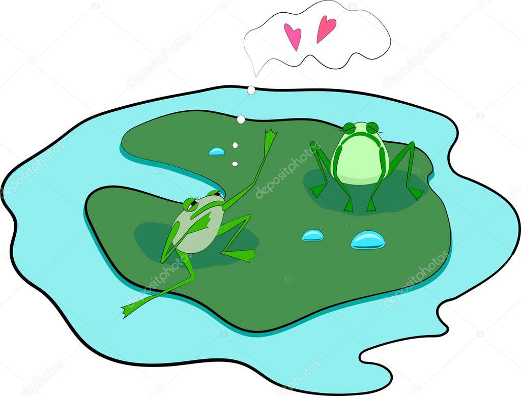 ilustraci n de dibujos animados aislados dos ranas amadas 2024