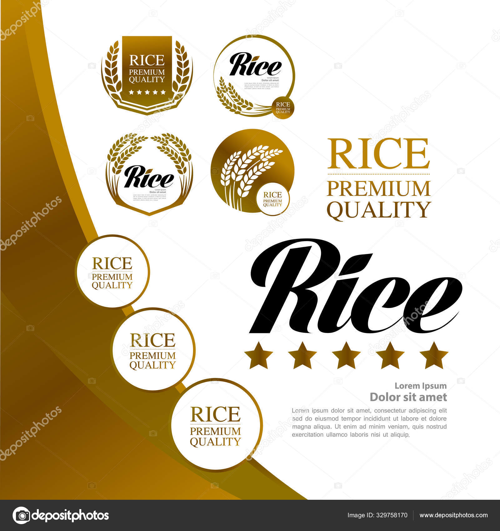 Premium Rice Great Quality Design Concept Vector Stock Vector by ...