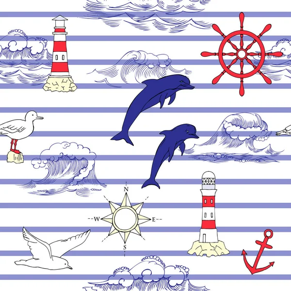 Nautical seamless background Stock Vector Image by ©Pazhyna #73487427