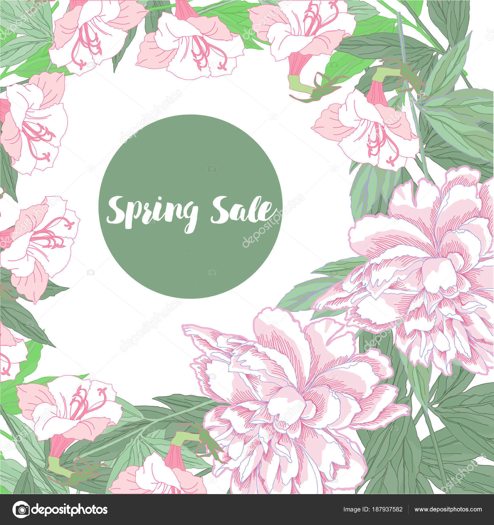 Spring sale background with flowers Stock Vector by ©piyasheva 187937582