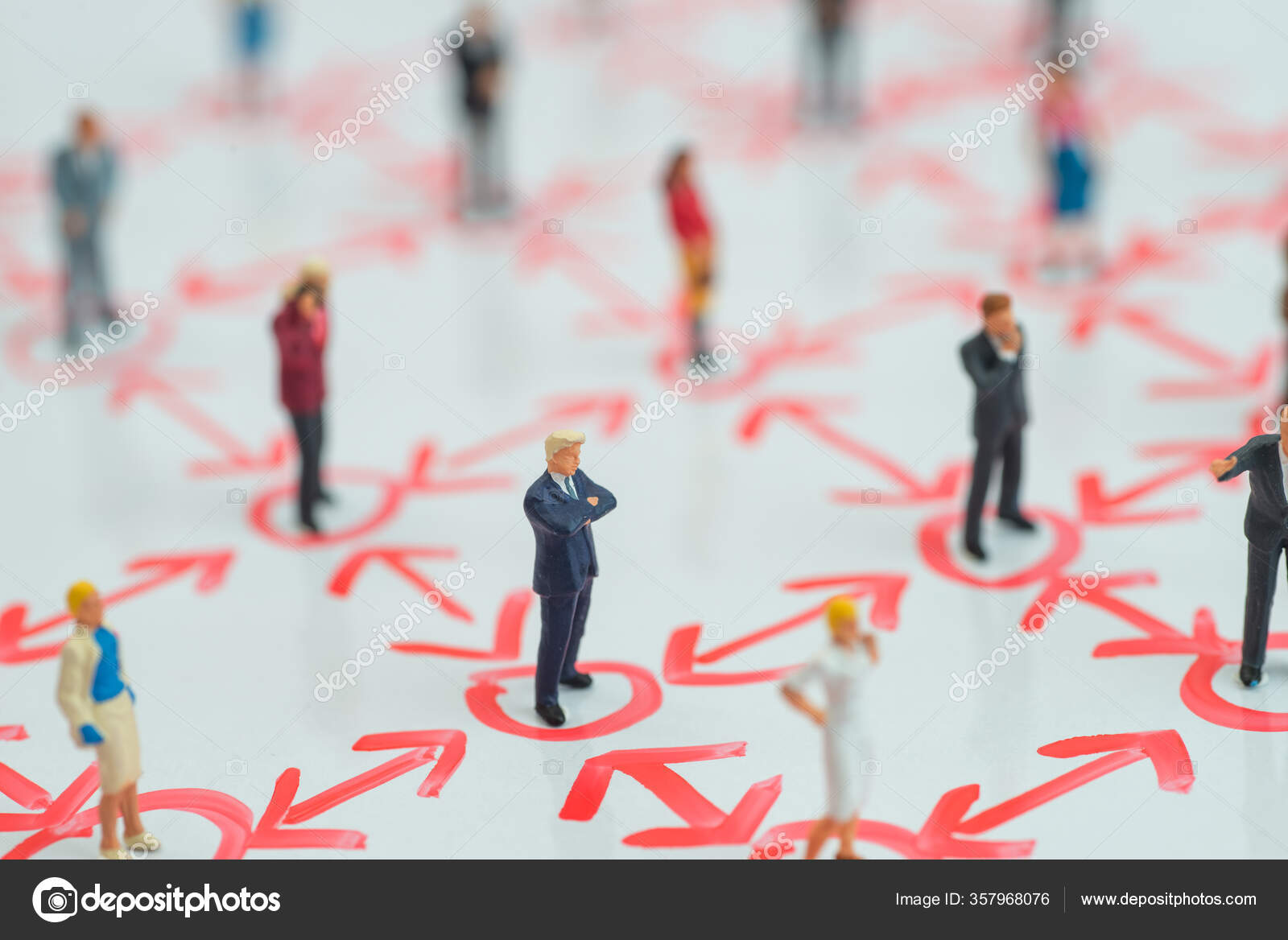 Illustrative Editorial Side View Miniature Social Distancing Social ...