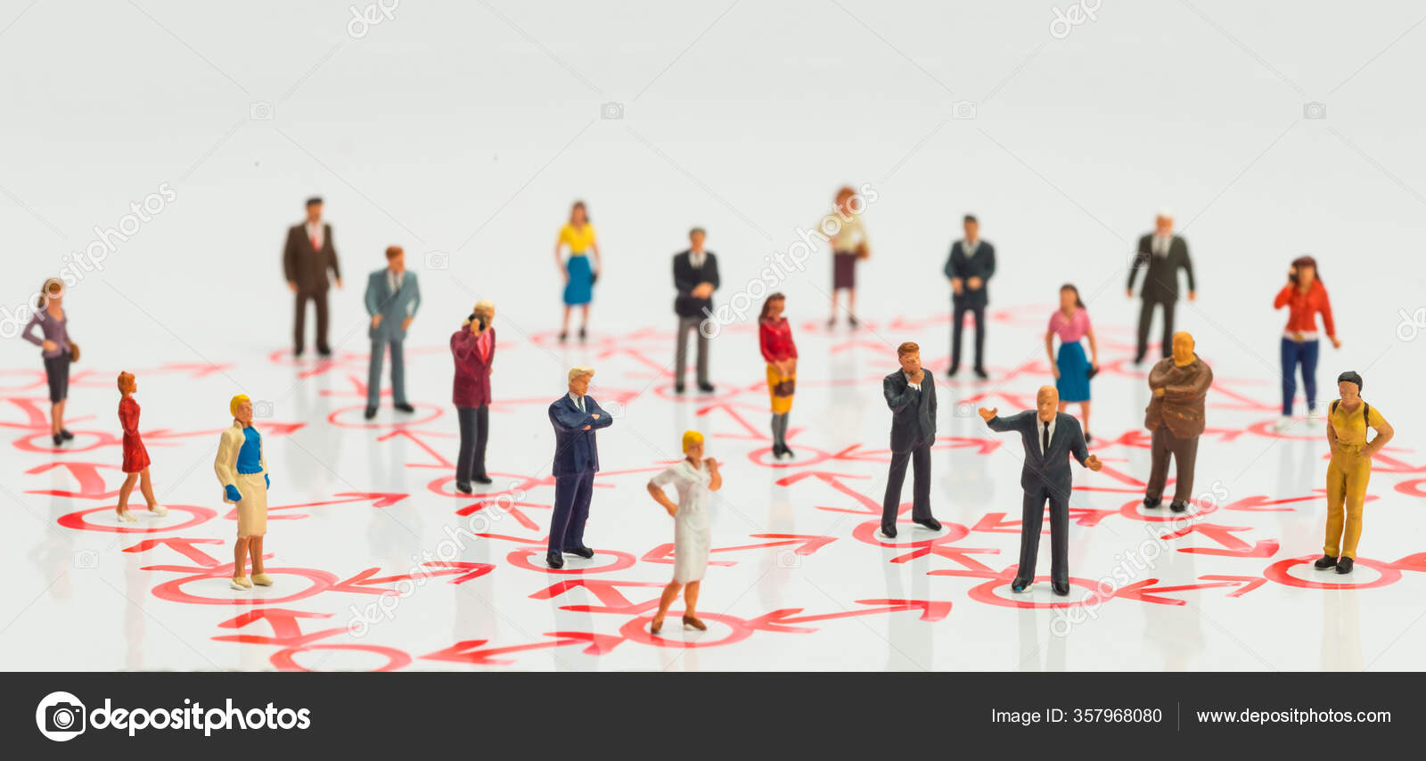 Illustrative Editorial Side View Miniature Social Distancing Social ...