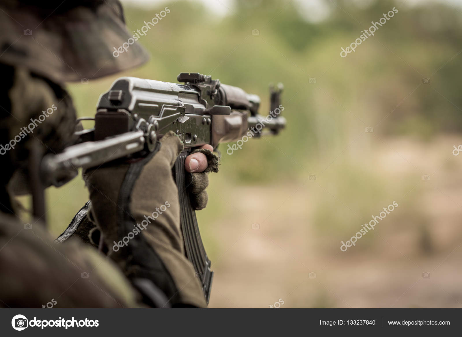 Marine aiming from machine gun — Stock Photo © photographee.eu #133237840