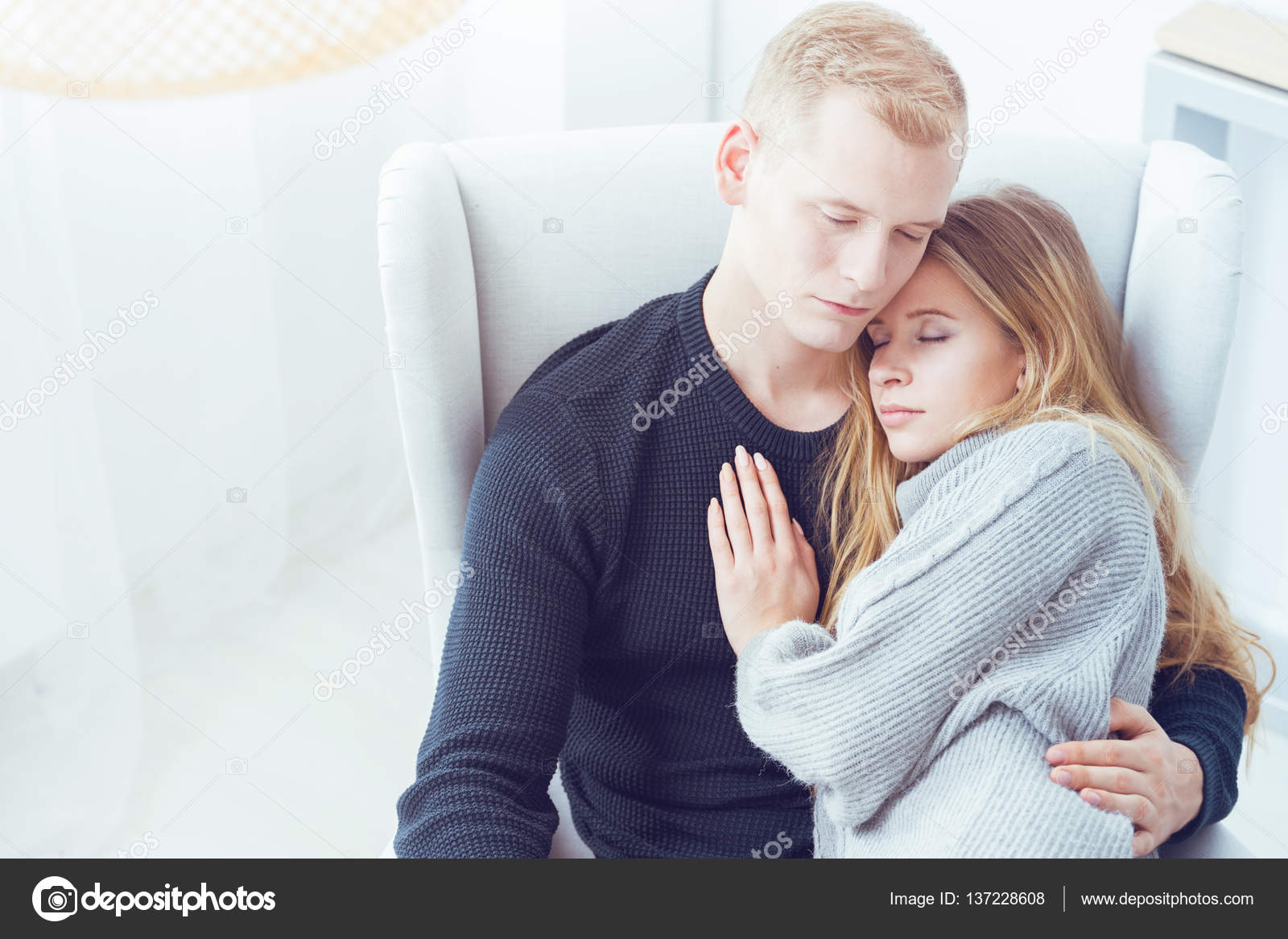 Couple Sleeping On Chest