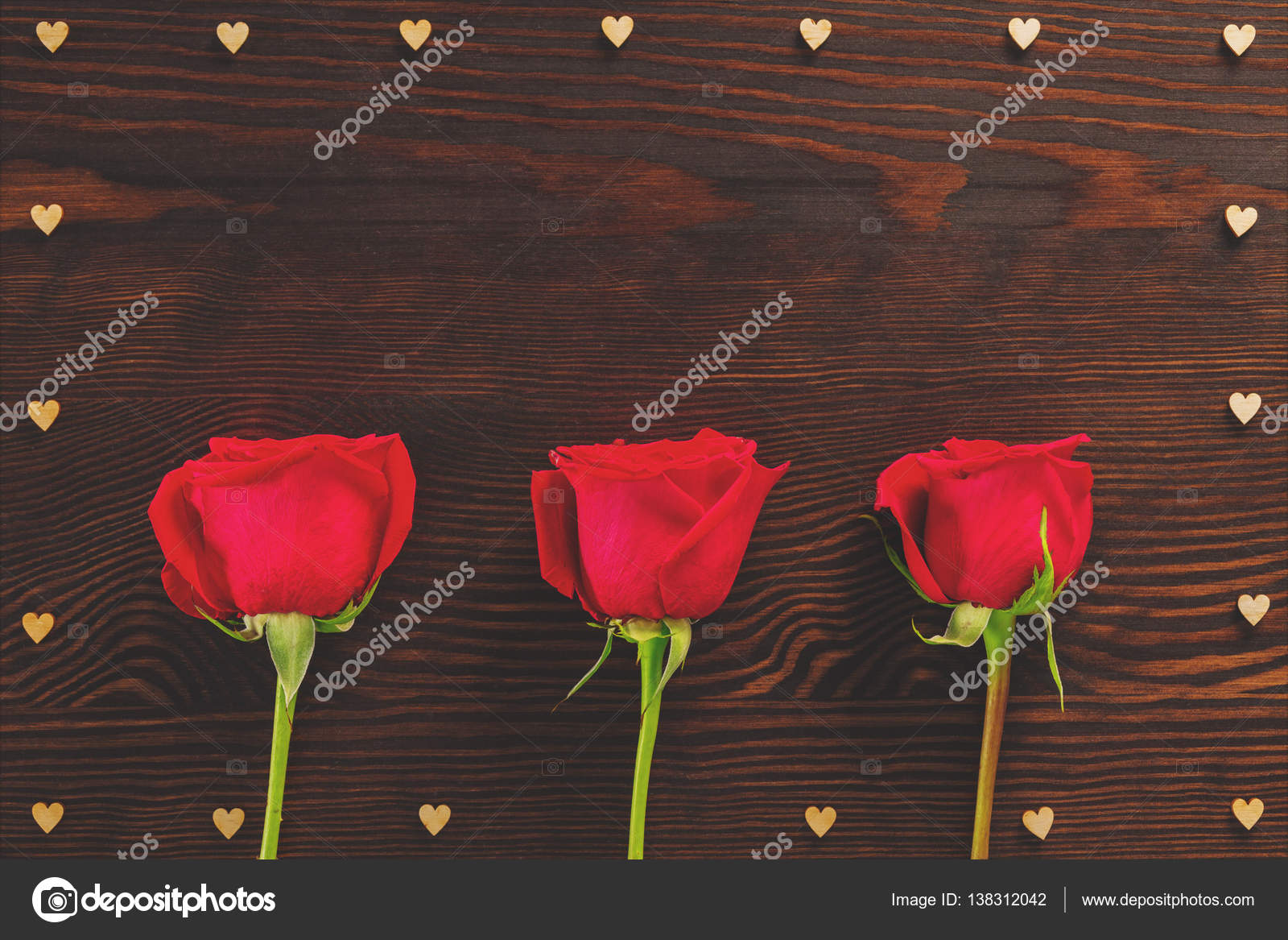 Three red roses Stock Photo by ©photographee.eu 138312042