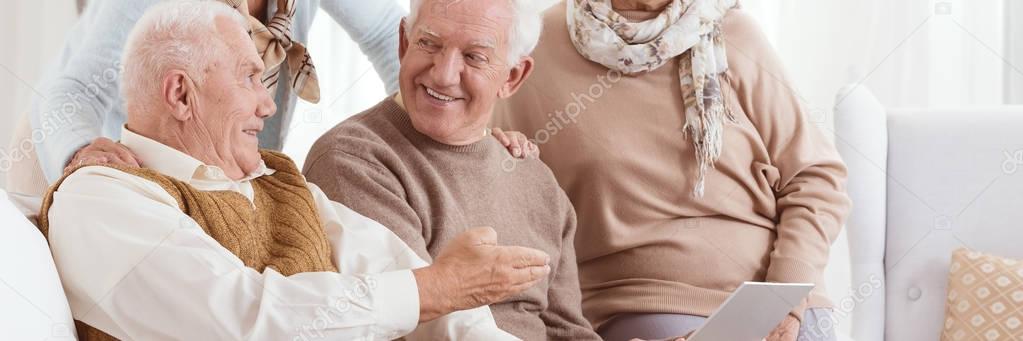 Older talking group Stock Photos, Royalty Free Older talking group ...