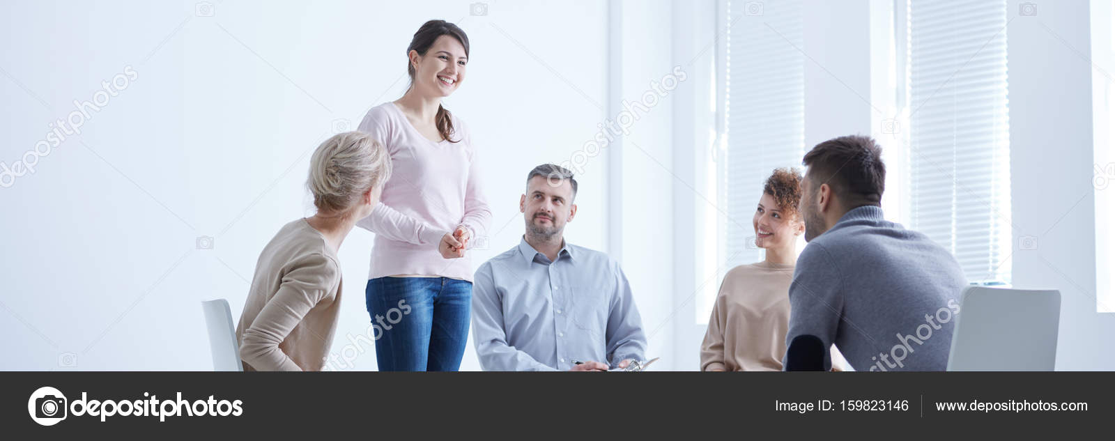 Sharing problems in alcoholics anonymous group Stock Photo by ...