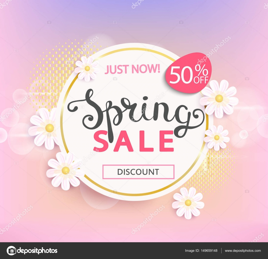 Spring sale label with flowers — Stock Vector © tandaV #149659148