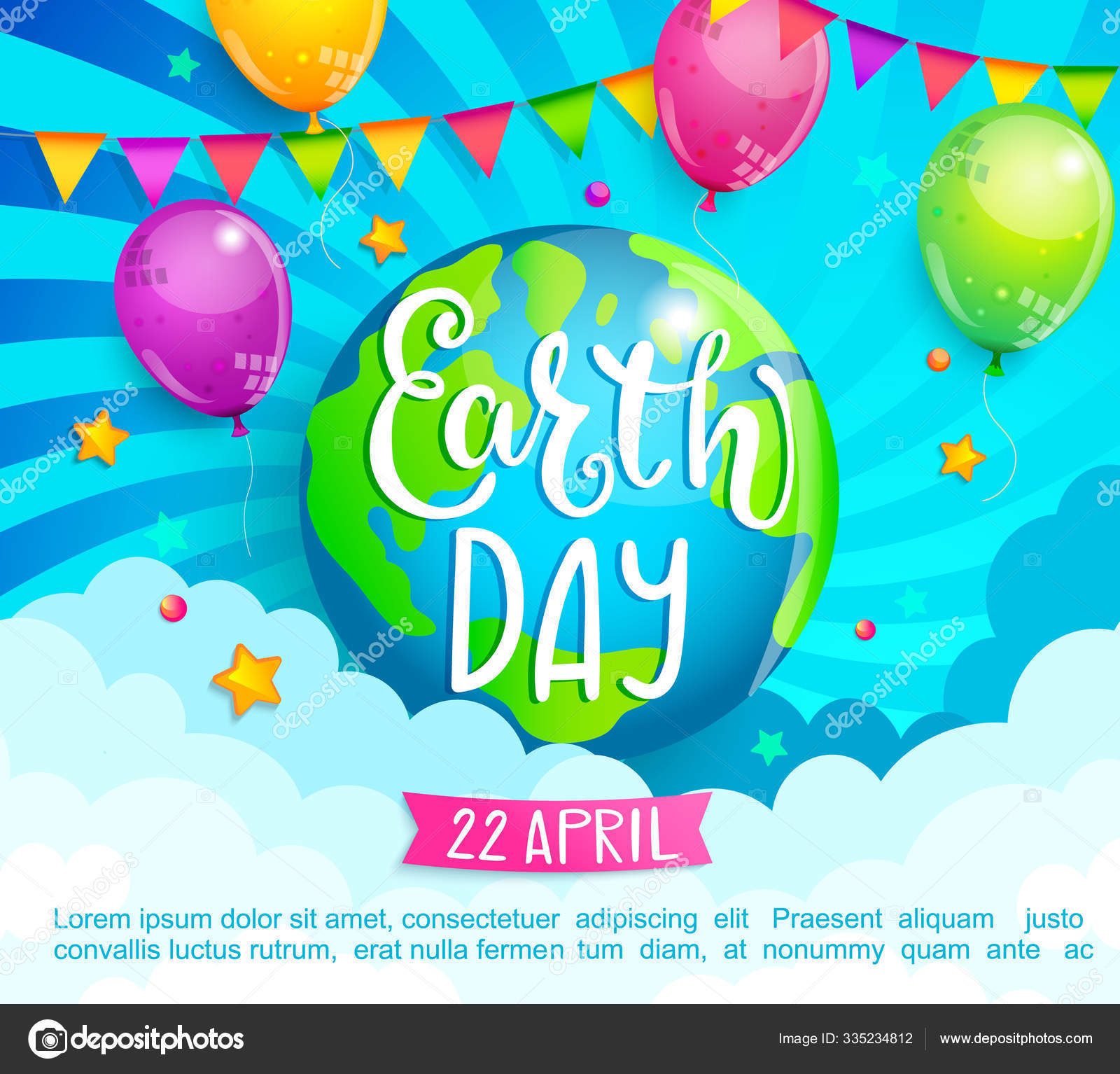 Earth Day congratulation banner for celebration. Stock Vector by ...