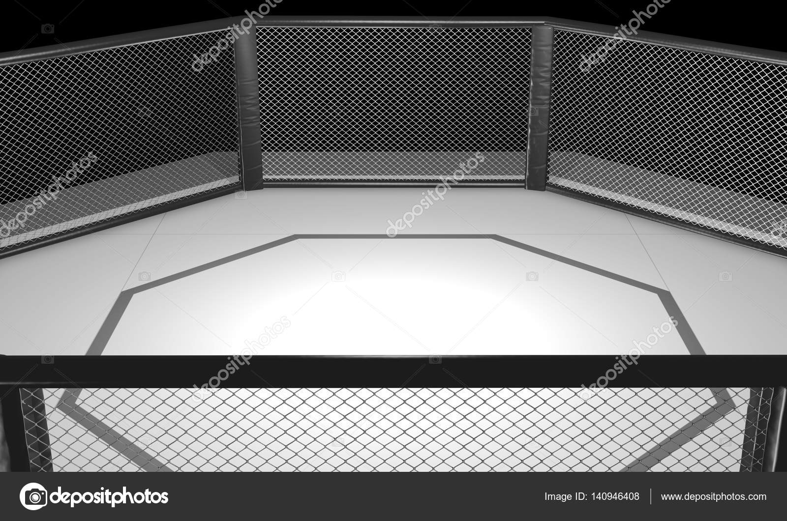 3D Rendered Illustration of an MMA, mixed martial arts, fighting cage ...