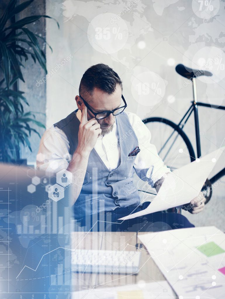 Man Working on Startup Strategy Stock Photo by ©kantver 125607824