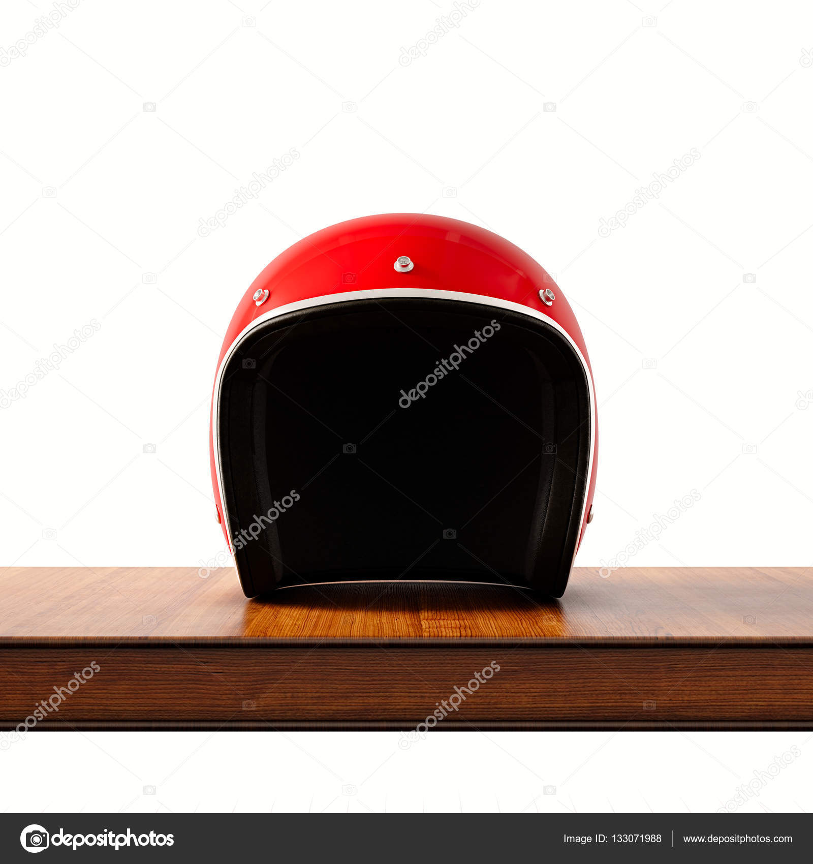 Red Motorcycle Helmet Front