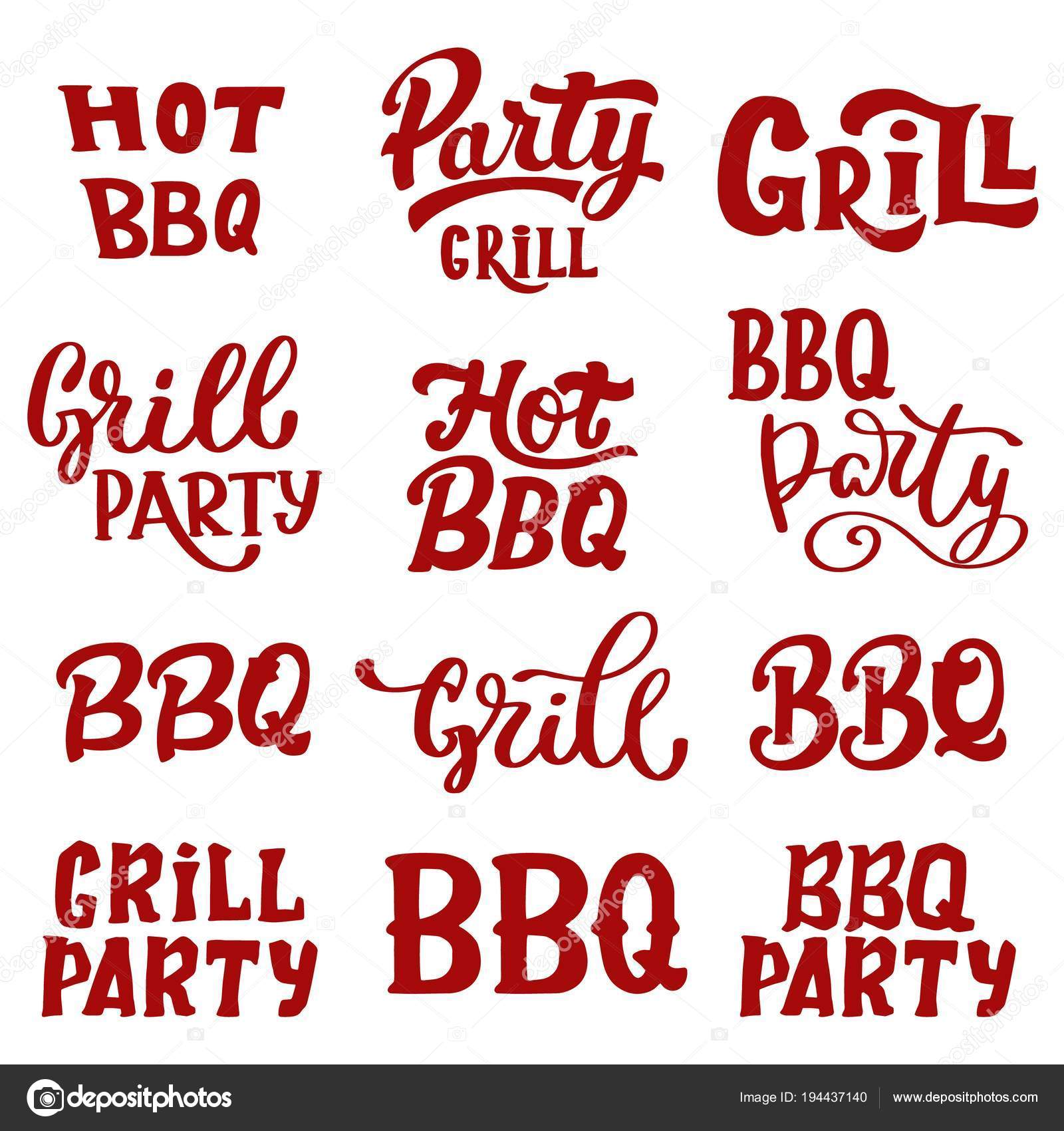 BBQ lettering set Stock Vector by ©Maryart #194437140