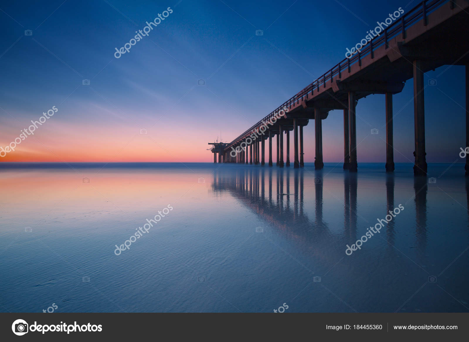 Serene Seascape Bridge End Sunset — Stock Photo © jeremy_reds #184455360