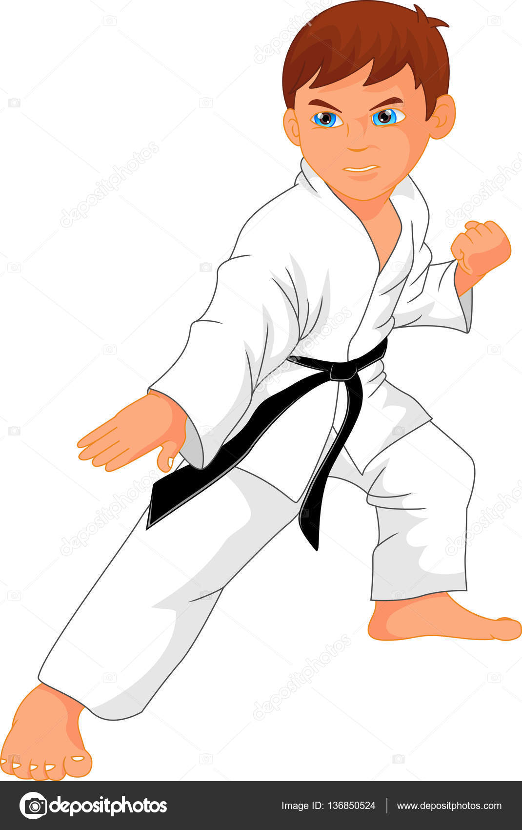 Karate chico de dibujos animados Vector de stock por ©lawangdesign ...