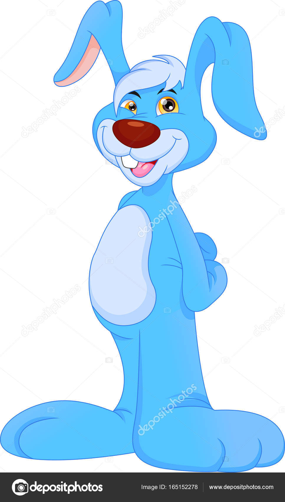 Ilustración vectorial de dibujos animados conejo feliz Vector de stock ...