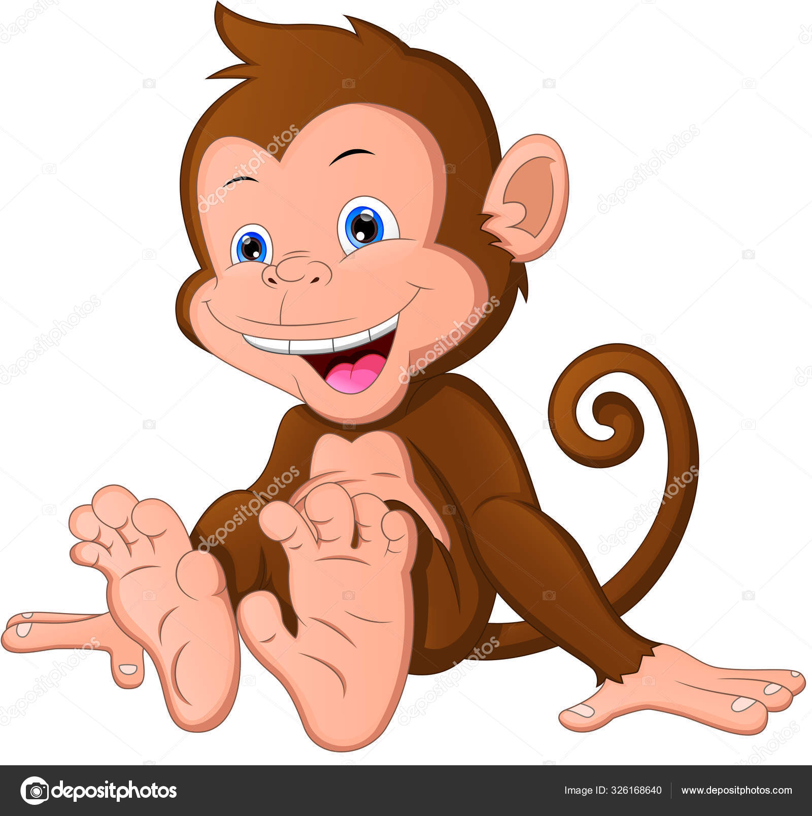 Singe De Dessin Animé Mignon Illustration De Dessin Animé D'un Singe