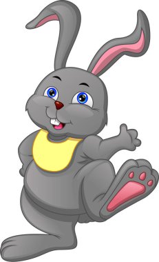 Vector Illustration Cartoon Happy Rabbit Isolated White Background ...