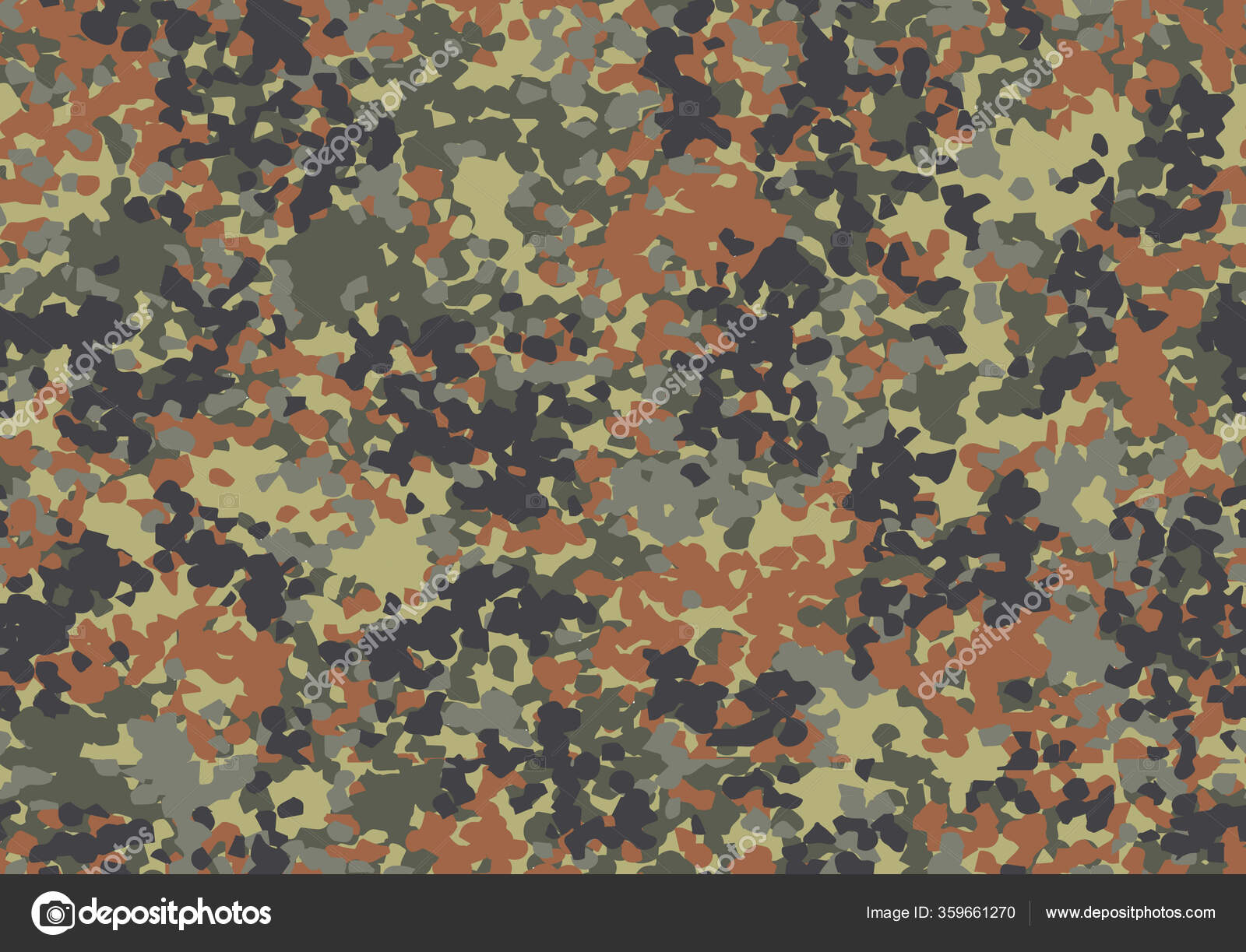 German Flecktarn Camouflage Seamless Pattern Five Colors Stock Vector ...