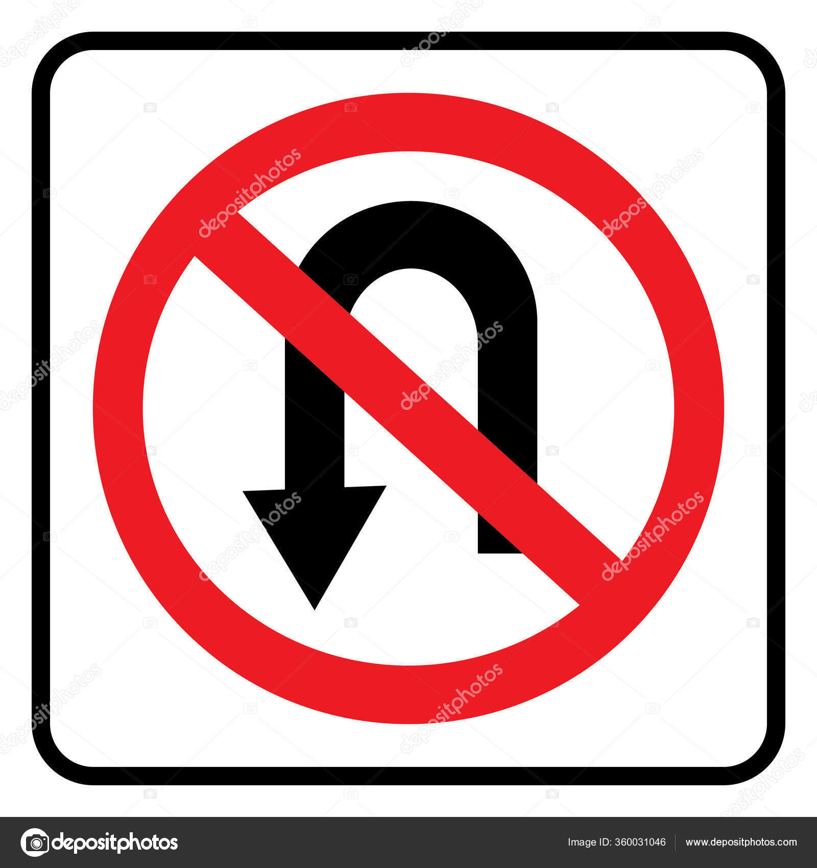 U Turn Street Sign